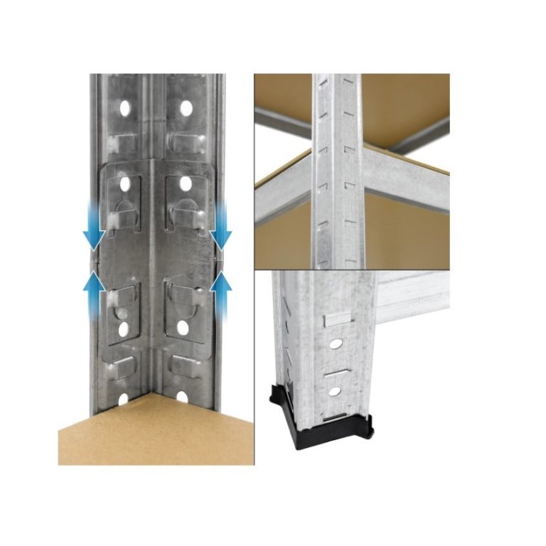 Raft metalic 4 polite MDF 138x60x30cm, 50kg/polita, STRATEGIC, montaj ...